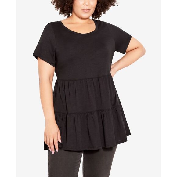 Avenue | Tops | Plus Size Lexi Tiered Short Sleeve Top | Poshmark